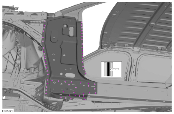 Ford Explorer - Removal and Installation - A-Pillar Outer Panel Section ...